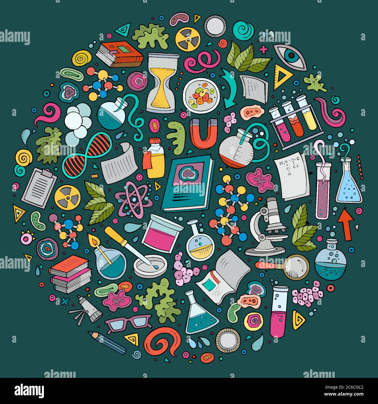 Set of Science cartoon doodle objects Stock Vector Image & Art - Alamy