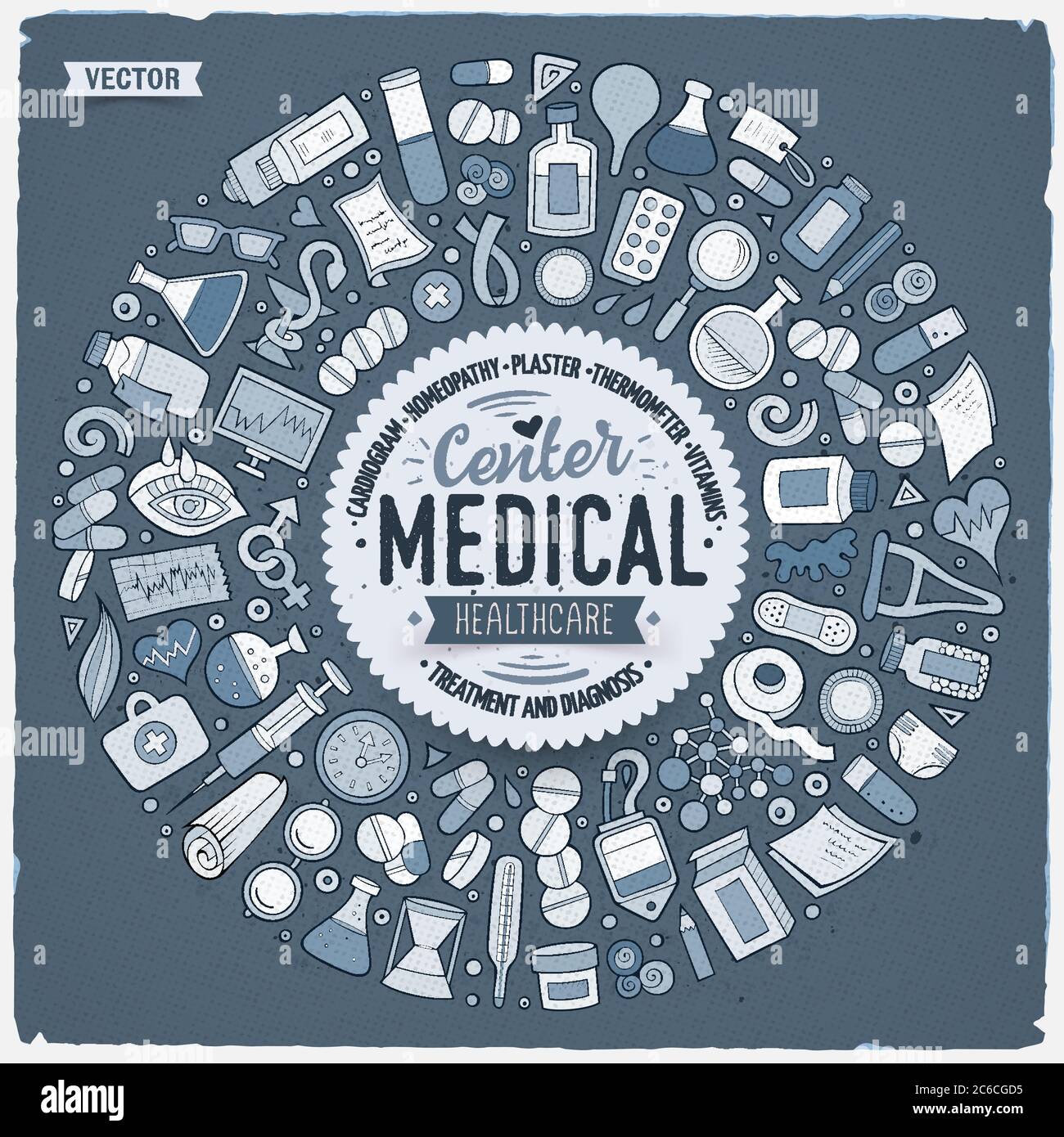 Vector set of Medical cartoon doodle objects Stock Vector Image & Art ...