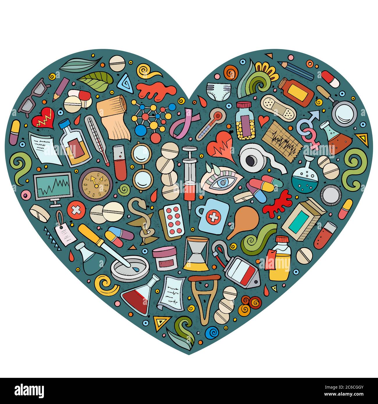 Vector set of Medical cartoon doodle objects Stock Vector Image & Art ...