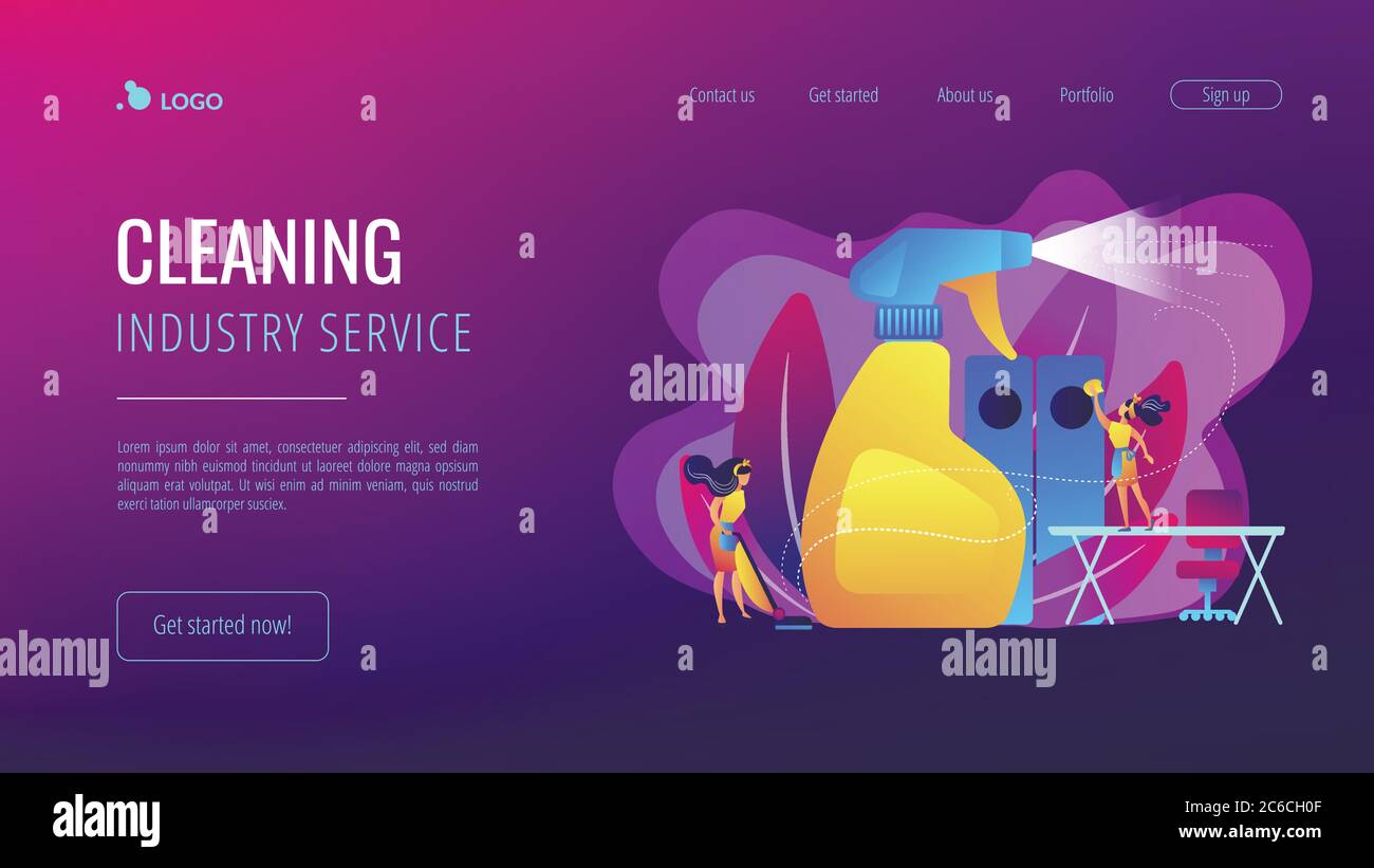 Commercial cleaning concept landing page Stock Vector Image & Art - Alamy