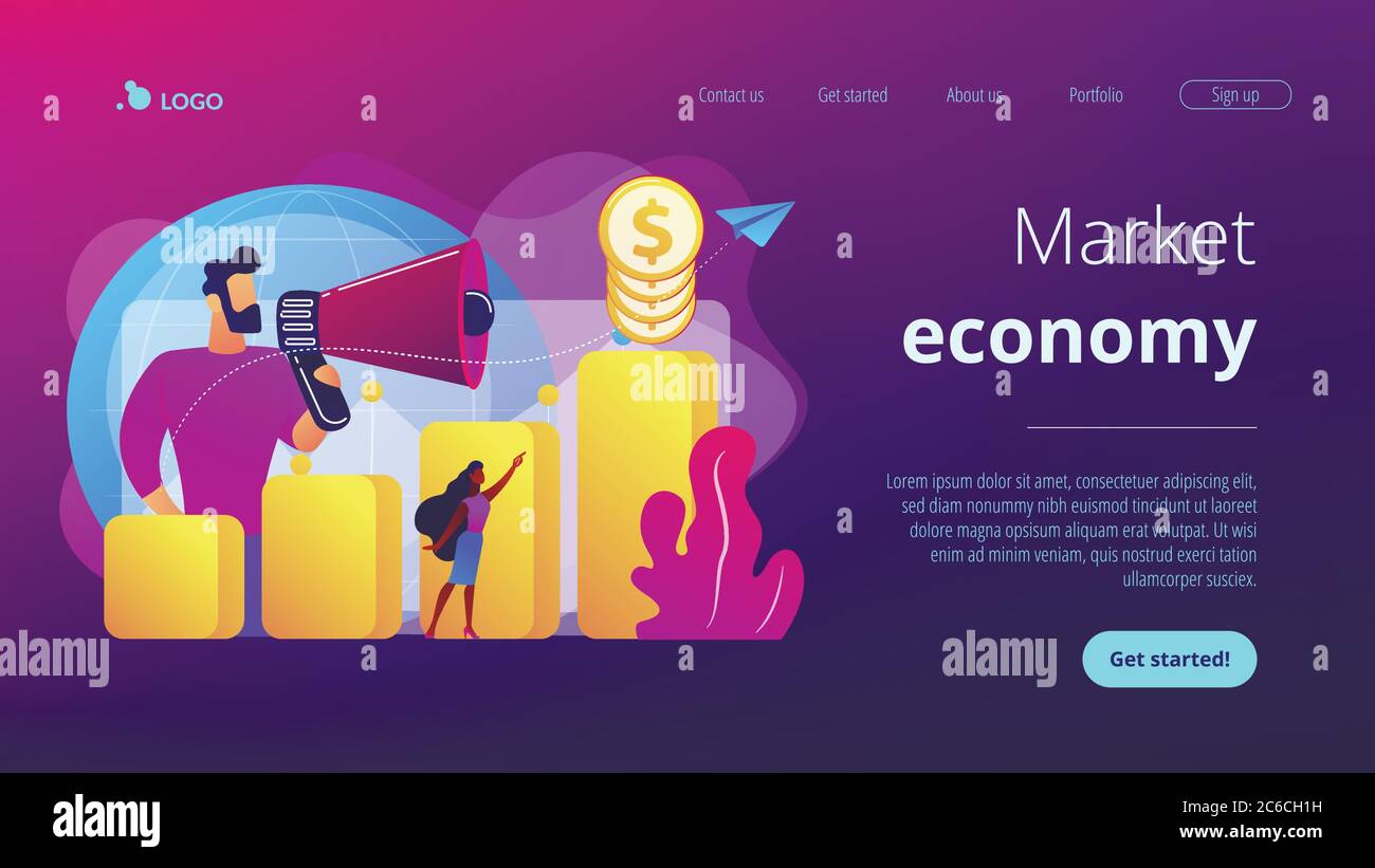 Economic development concept landing page Stock Vector Image & Art - Alamy