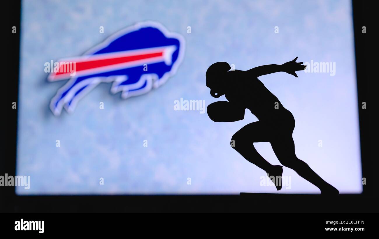 Buffalo Bills. Silhouette of professional american football player ...