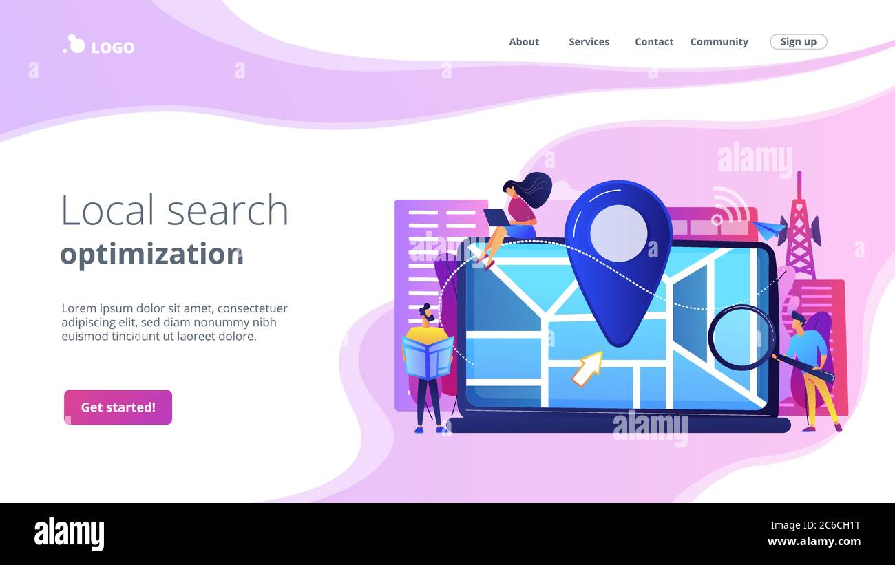 Local search optimization concept landing page Stock Vector Image & Art ...