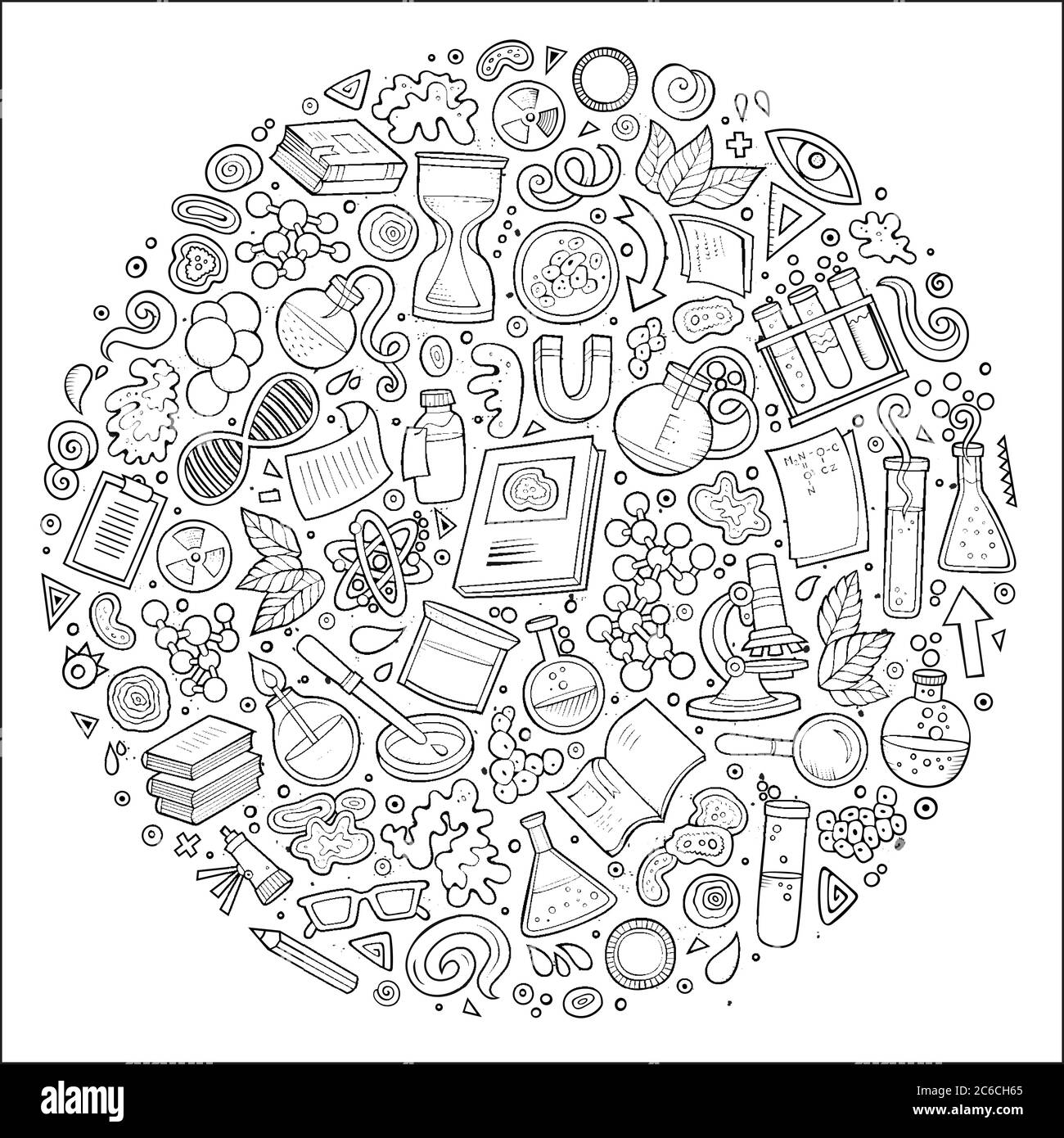 Set of Science cartoon doodle objects Stock Vector Image & Art - Alamy
