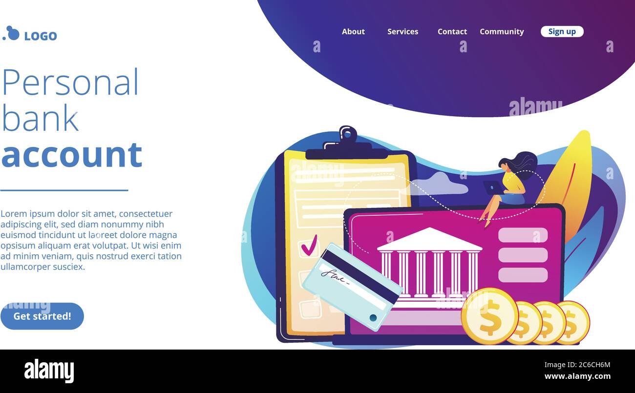 Bank account concept landing page Stock Vector Image & Art - Alamy
