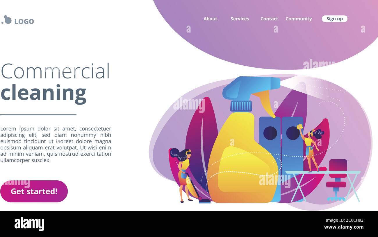 Commercial cleaning concept landing page Stock Vector Image & Art - Alamy