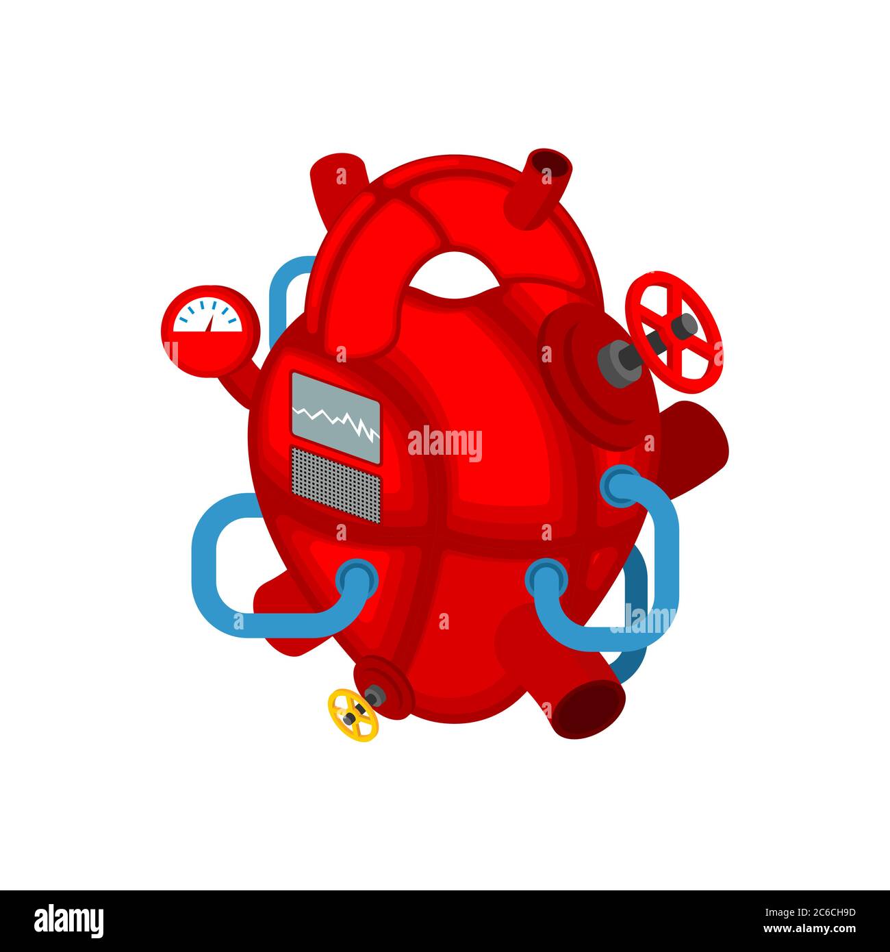 Metal heart. Artificial organ. Cybernetics future. Robot Human anatomy ...