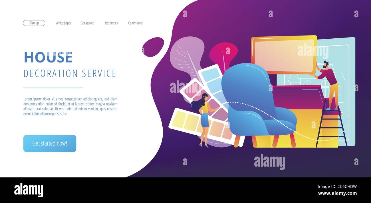 Interior design concept landing page Stock Vector Image & Art - Alamy