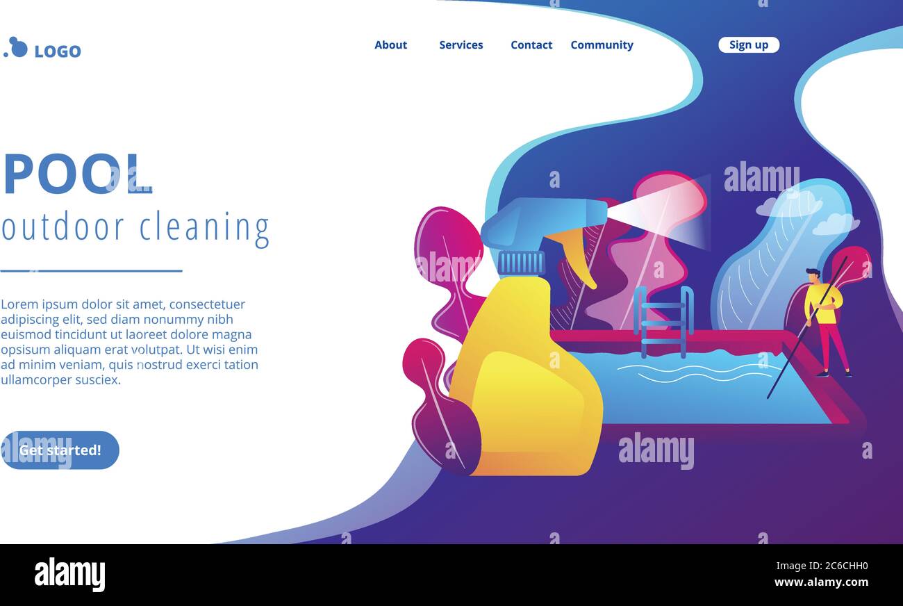 Cleaning swimming pool Stock Vector Images - Alamy