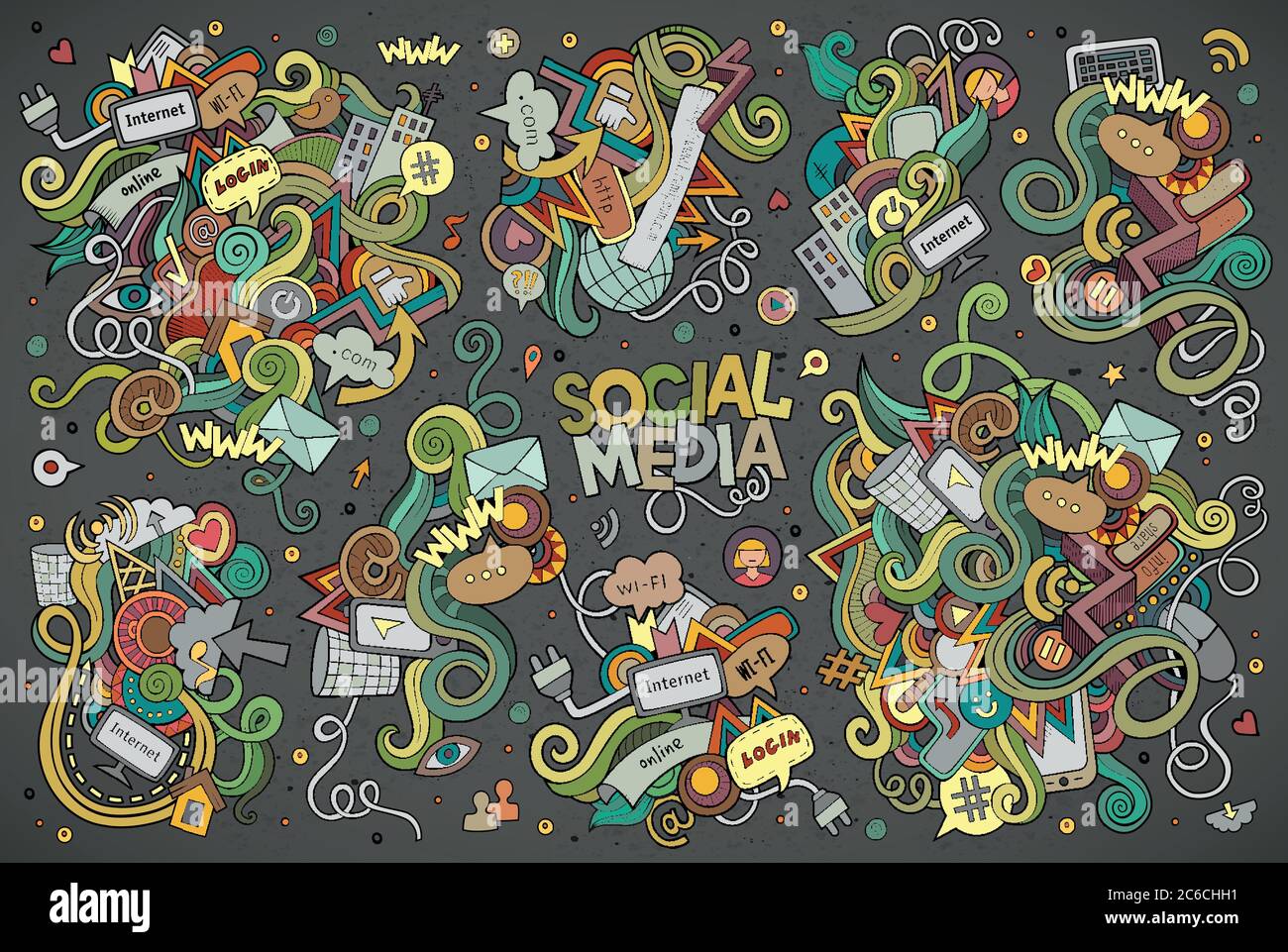 Vector hand drawn Doodle cartoon set of objects Stock Vector Image ...