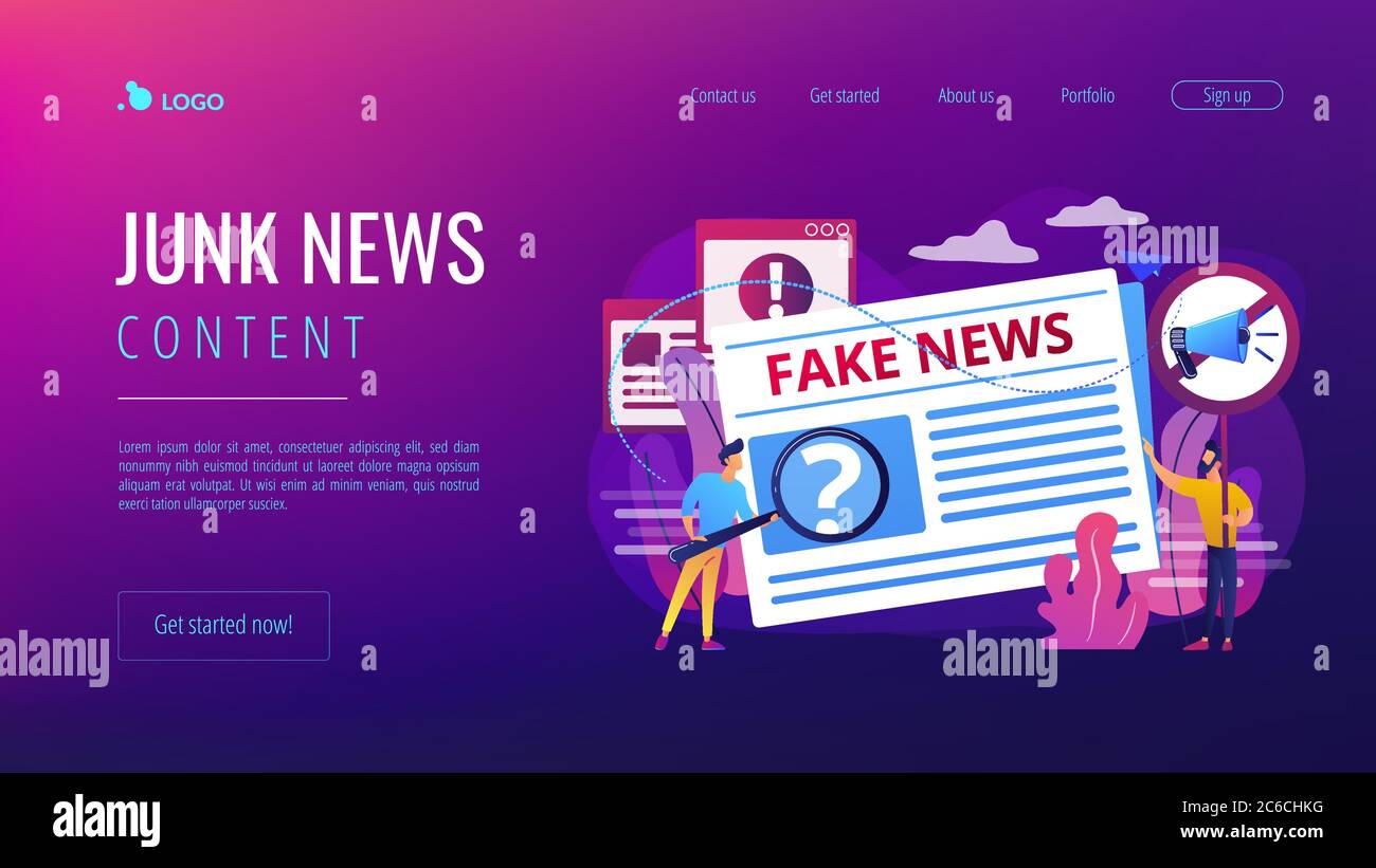 Fake news concept landing page Stock Vector Image & Art - Alamy