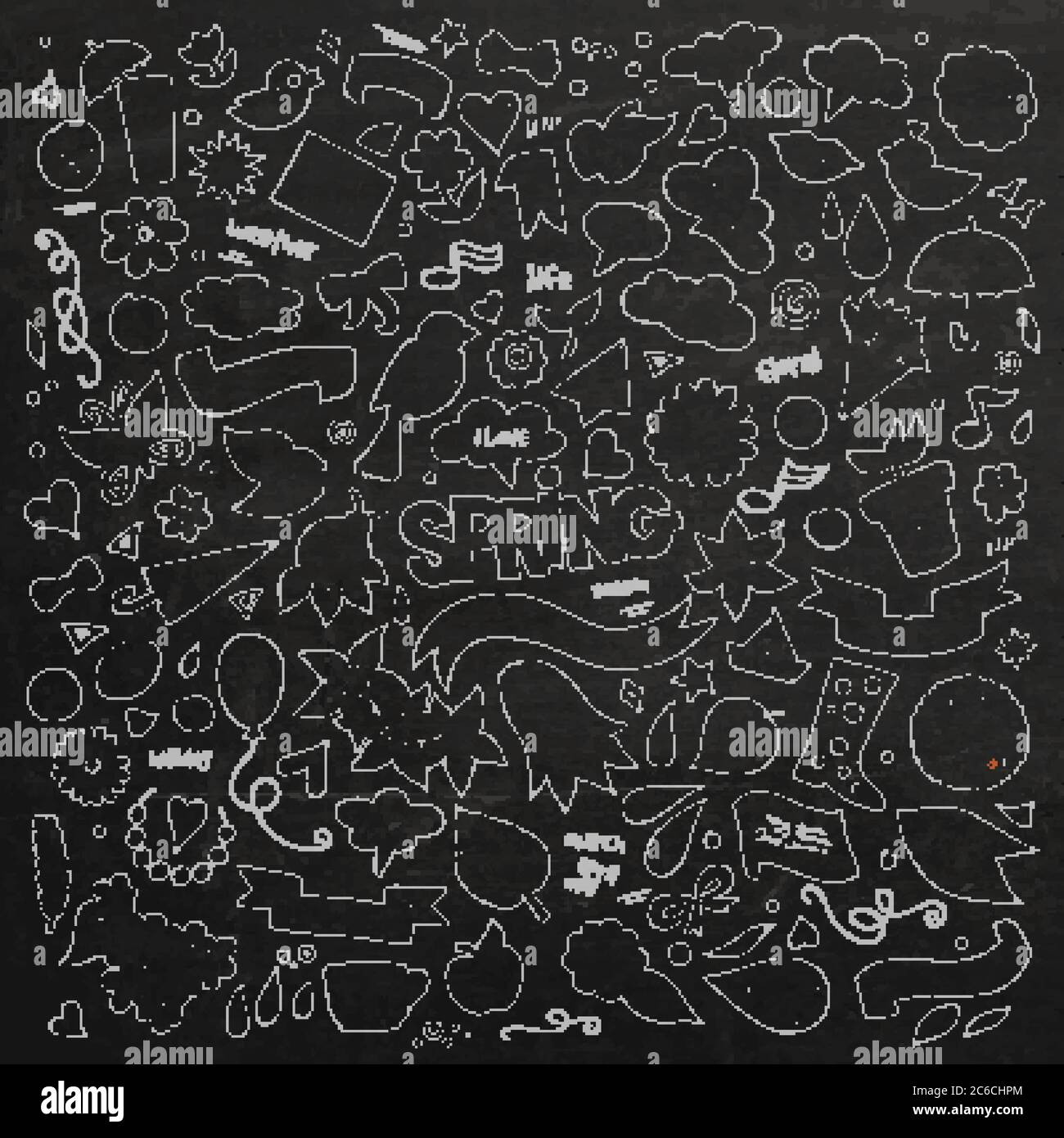 Nature spring hand drawn vector symbols and objects Stock Vector Image ...