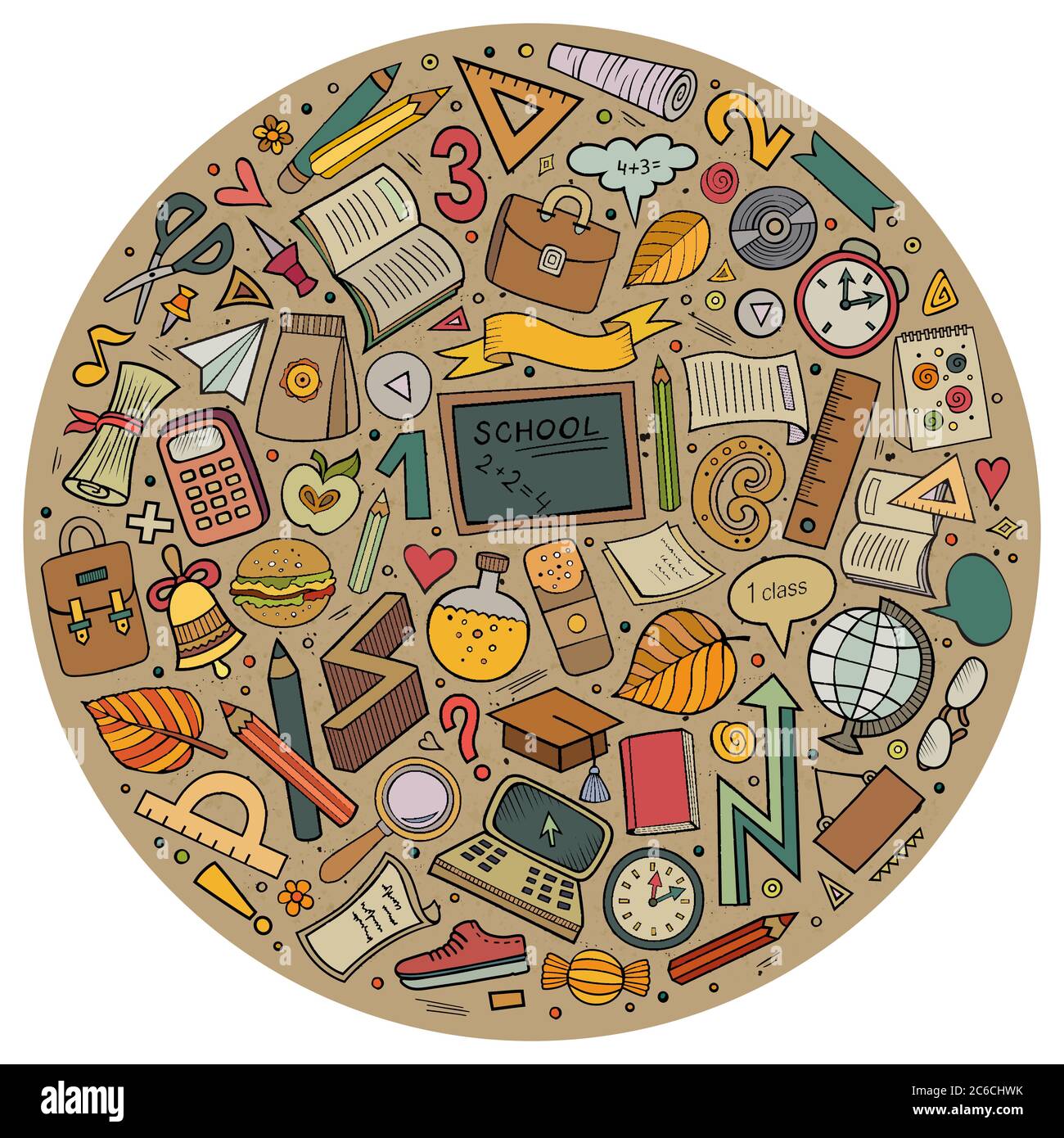 Cartoon Back to school objects set Stock Vector Image & Art - Alamy