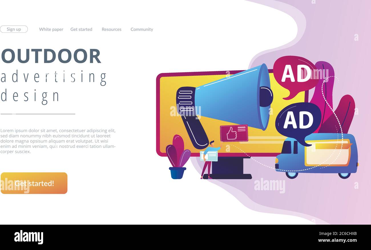 Outdoor advertising design concept landing page Stock Vector Image ...