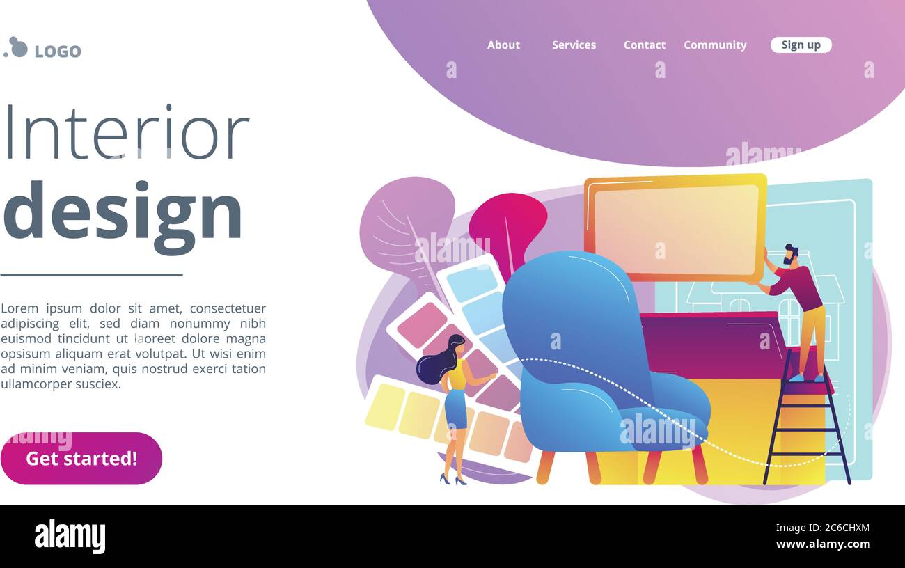 Neon interior design Stock Vector Images - Alamy