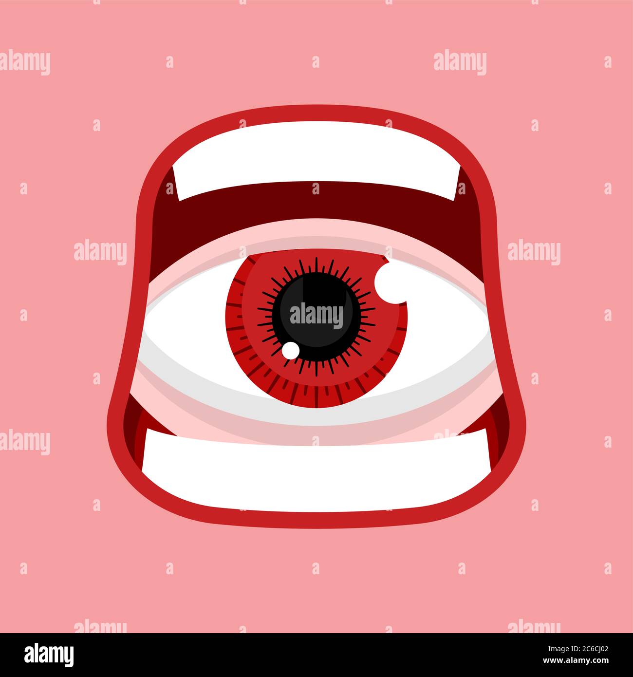Eye inside open mouth isolated. Mouth with eyeball inside cartoon ...