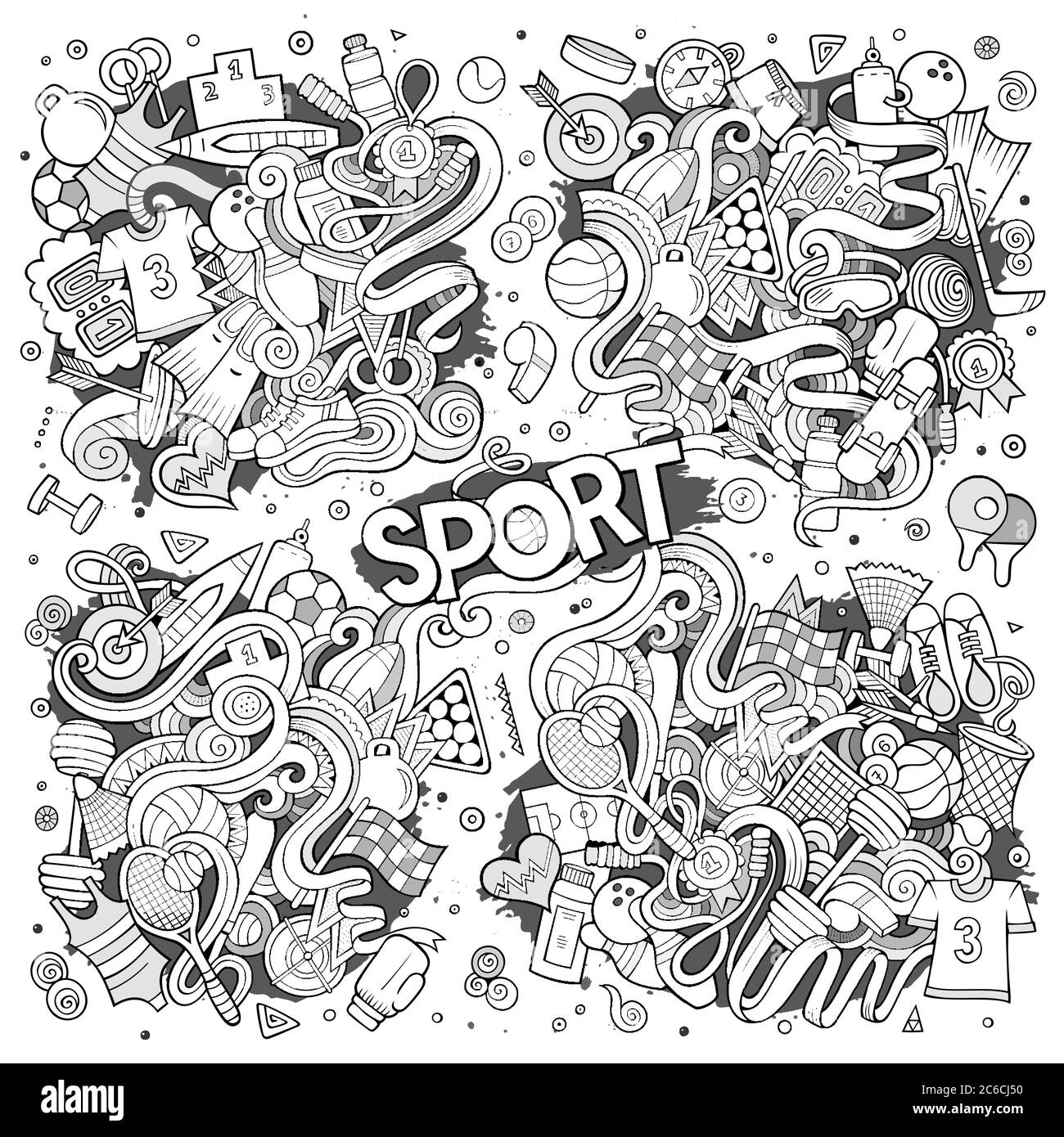 Doodle cartoon set of Sport designs Stock Vector Image & Art - Alamy