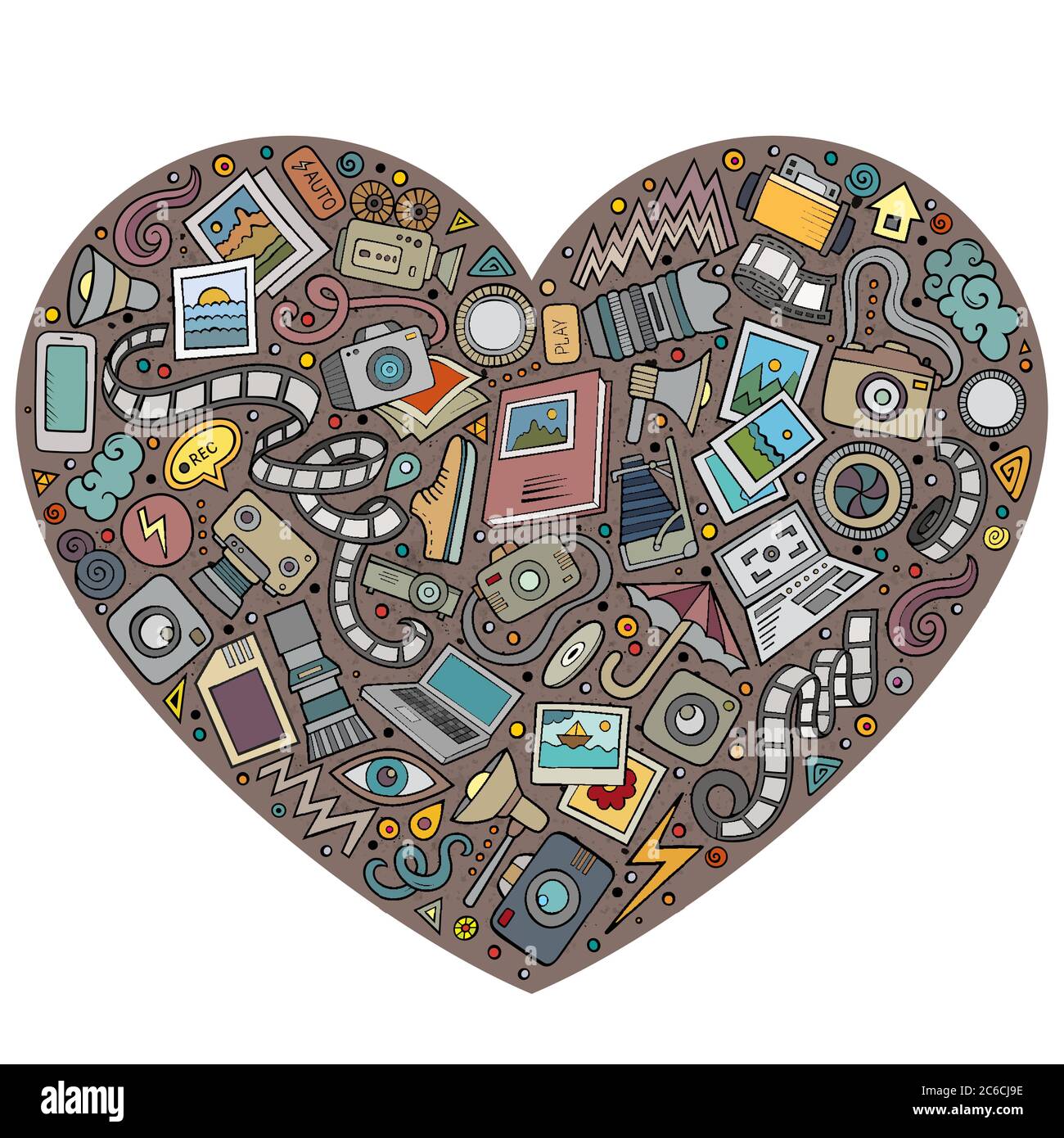 Set of Photo studio cartoon doodle objects Stock Vector Image & Art - Alamy