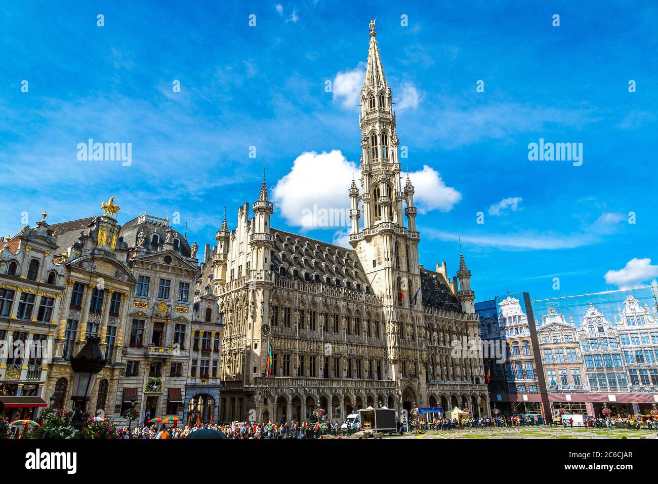 The Grand Place in a beautiful summer day in Brussels, Belgium Stock ...