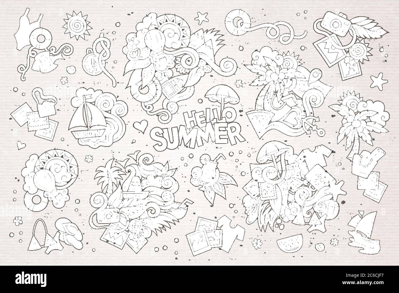 Summer and vacation symbols and objects Stock Vector Image & Art - Alamy