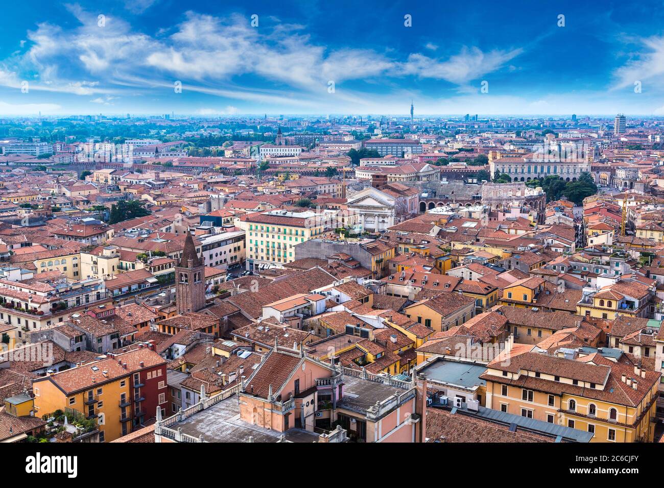 Aerial view verona cathedral italy hi-res stock photography and images ...