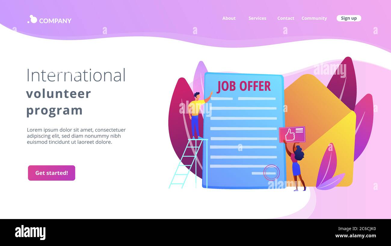 Job offer concept landing page Stock Vector Image & Art - Alamy