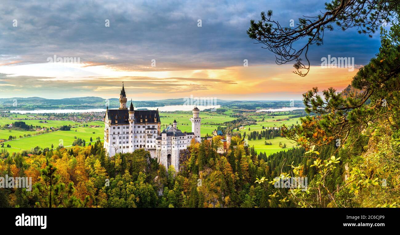 Neuschwanstein castle in a summer day in Germany Stock Photo - Alamy