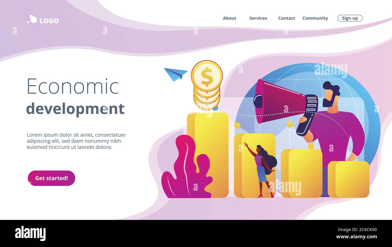 Economic development concept landing page Stock Vector Image & Art - Alamy