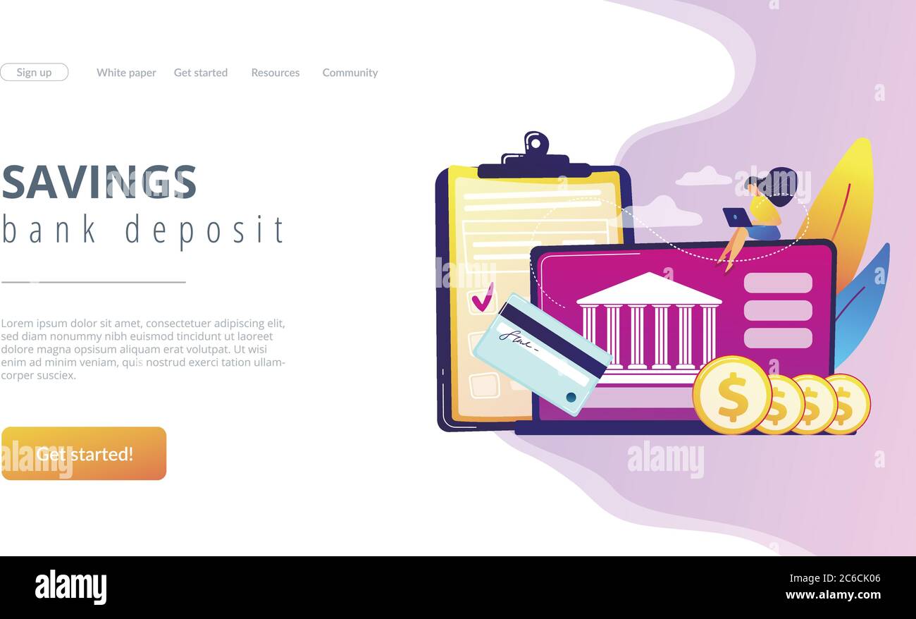 Bank account concept landing page Stock Vector Image & Art - Alamy