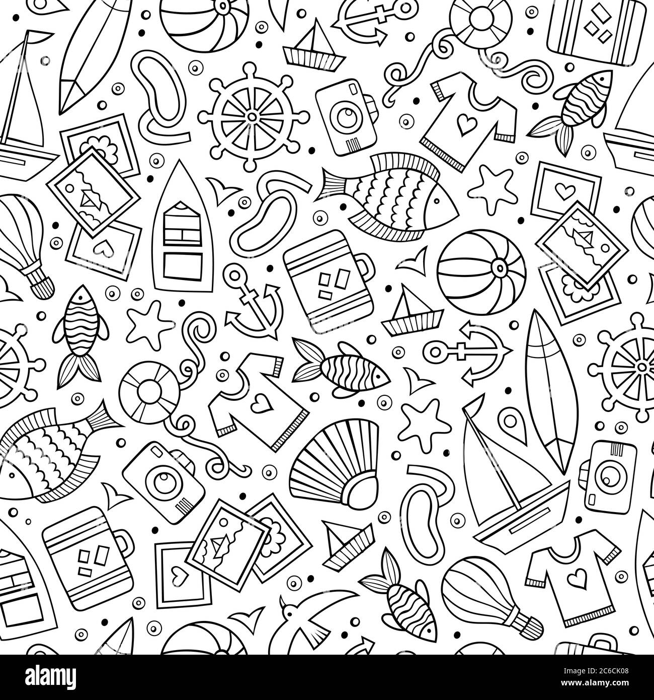 Sea shell cartoon tropical Black and White Stock Photos & Images - Alamy