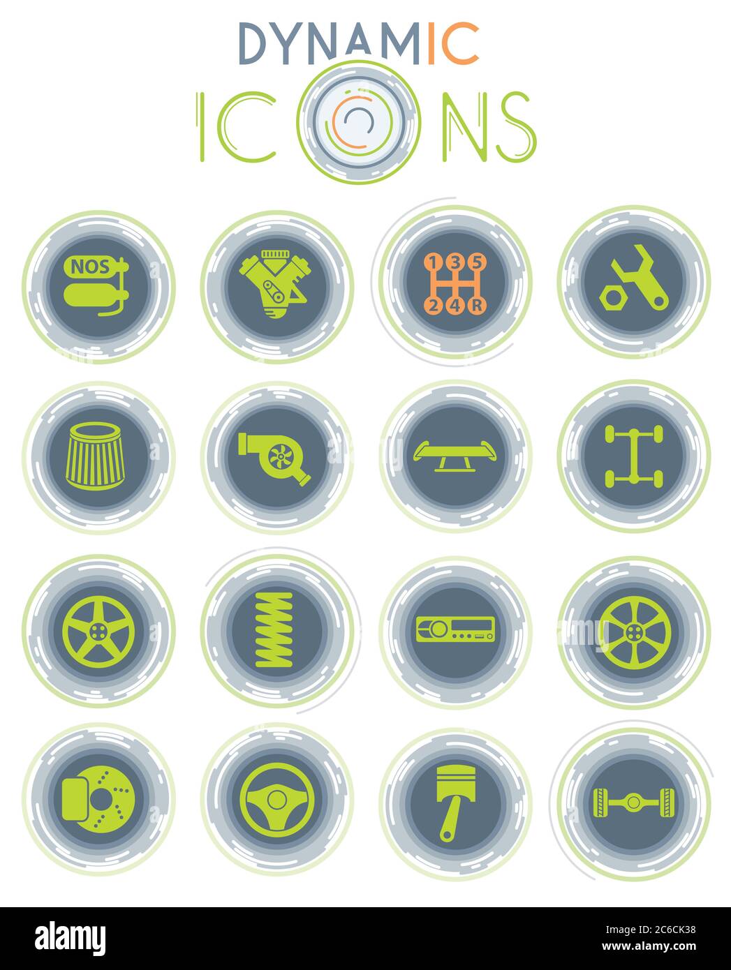 auto tuning dynamic icons Stock Vector Image & Art - Alamy