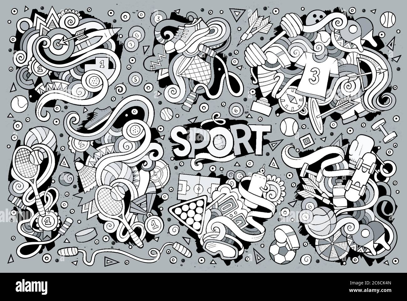 Doodle cartoon set of Sport designs Stock Vector Image & Art - Alamy