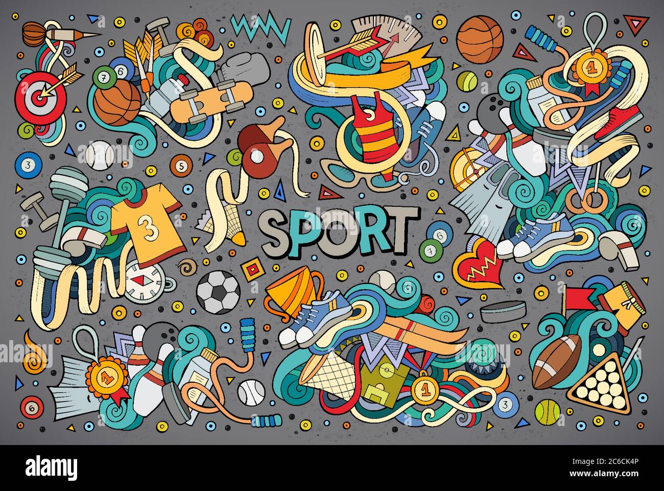 Doodle cartoon set of Sport designs Stock Vector Image & Art - Alamy