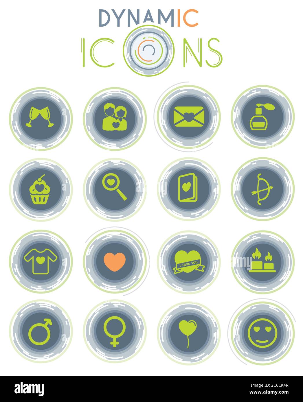 Valentines day dynamic icons Stock Vector Image & Art - Alamy