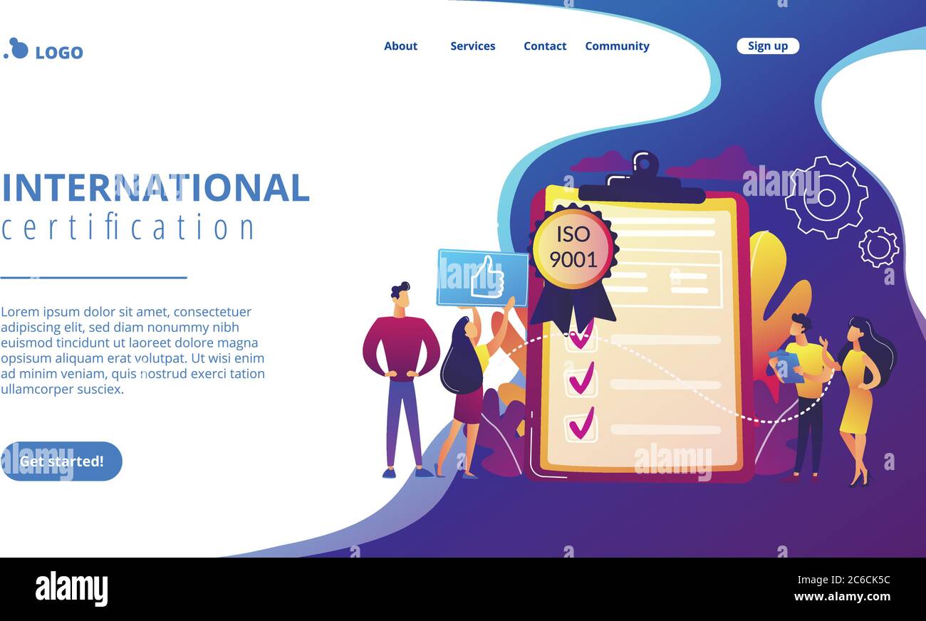 Standard for quality control concept landing page Stock Vector Image ...