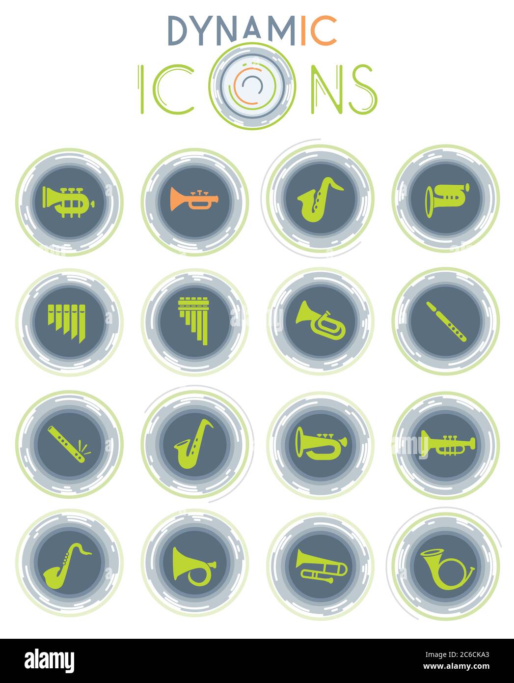 wind instruments dynamic icons Stock Vector Image & Art - Alamy