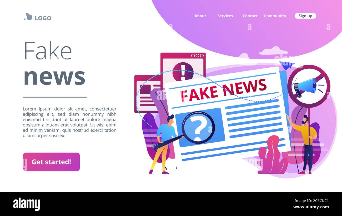 Fake news concept landing page Stock Vector Image & Art - Alamy