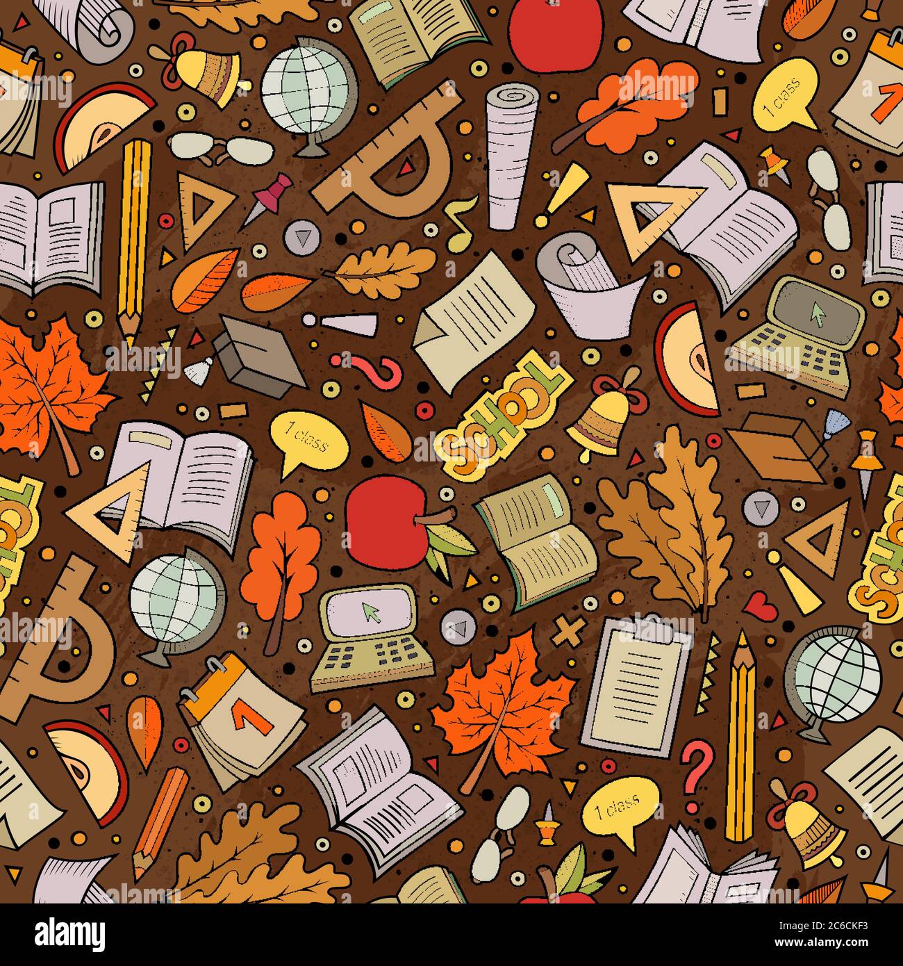 Cartoon Back to school seamless pattern Stock Vector Image & Art - Alamy