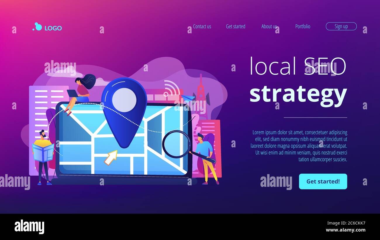 Local search optimization concept landing page Stock Vector Image & Art ...