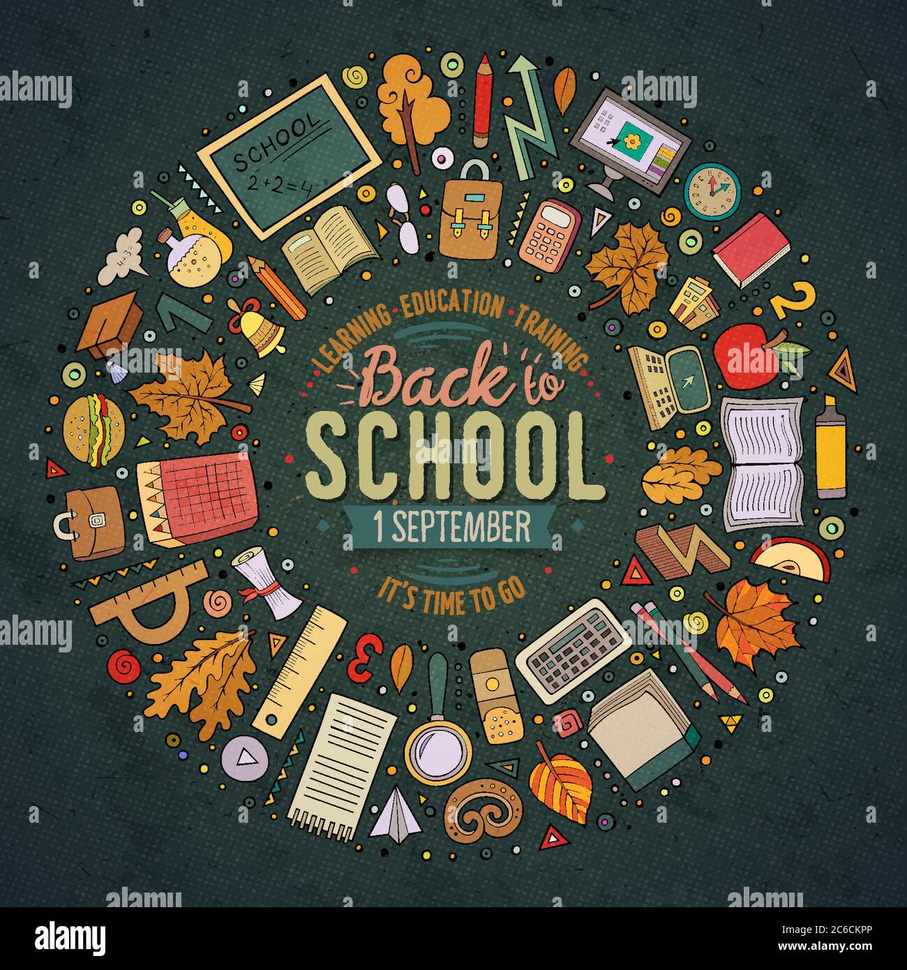 Set of School cartoon doodle objects, symbols and items Stock Vector Image & Art - Alamy