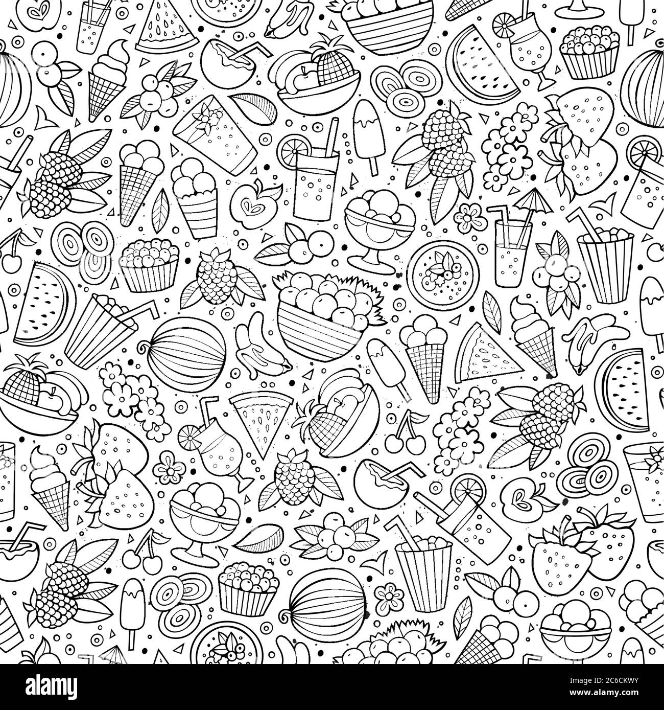 Cartoon summer time seamless pattern Stock Vector Image & Art - Alamy