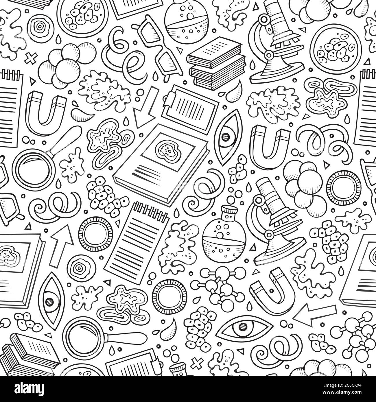 Microscope cute cartoon Black and White Stock Photos & Images - Alamy