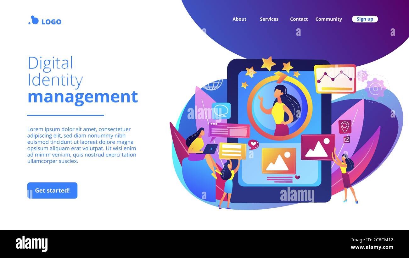 Online identity management concept landing page Stock Vector Image ...
