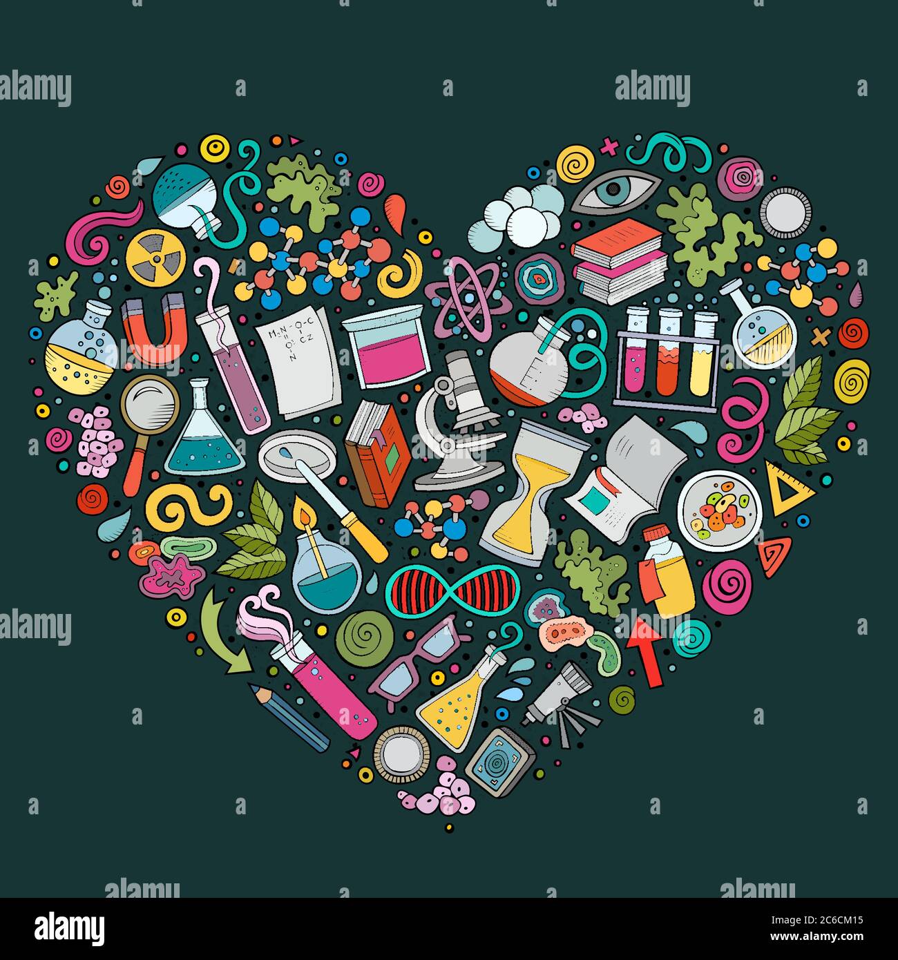 Set of Science cartoon doodle objects Stock Vector Image & Art - Alamy