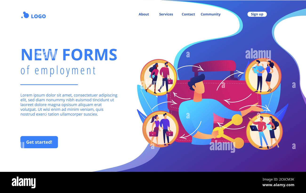 Employee sharing concept landing page Stock Vector Image & Art - Alamy