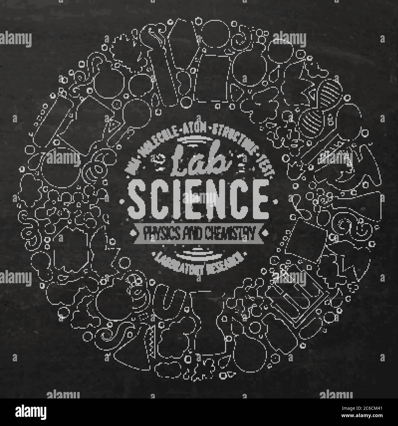 Set of Science cartoon doodle objects, symbols and items Stock Vector ...