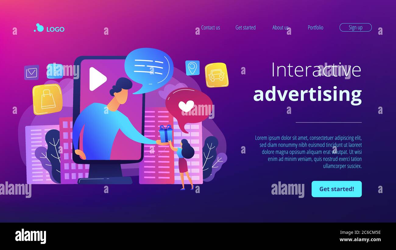 Interactive advertising concept landing page Stock Vector Image & Art ...