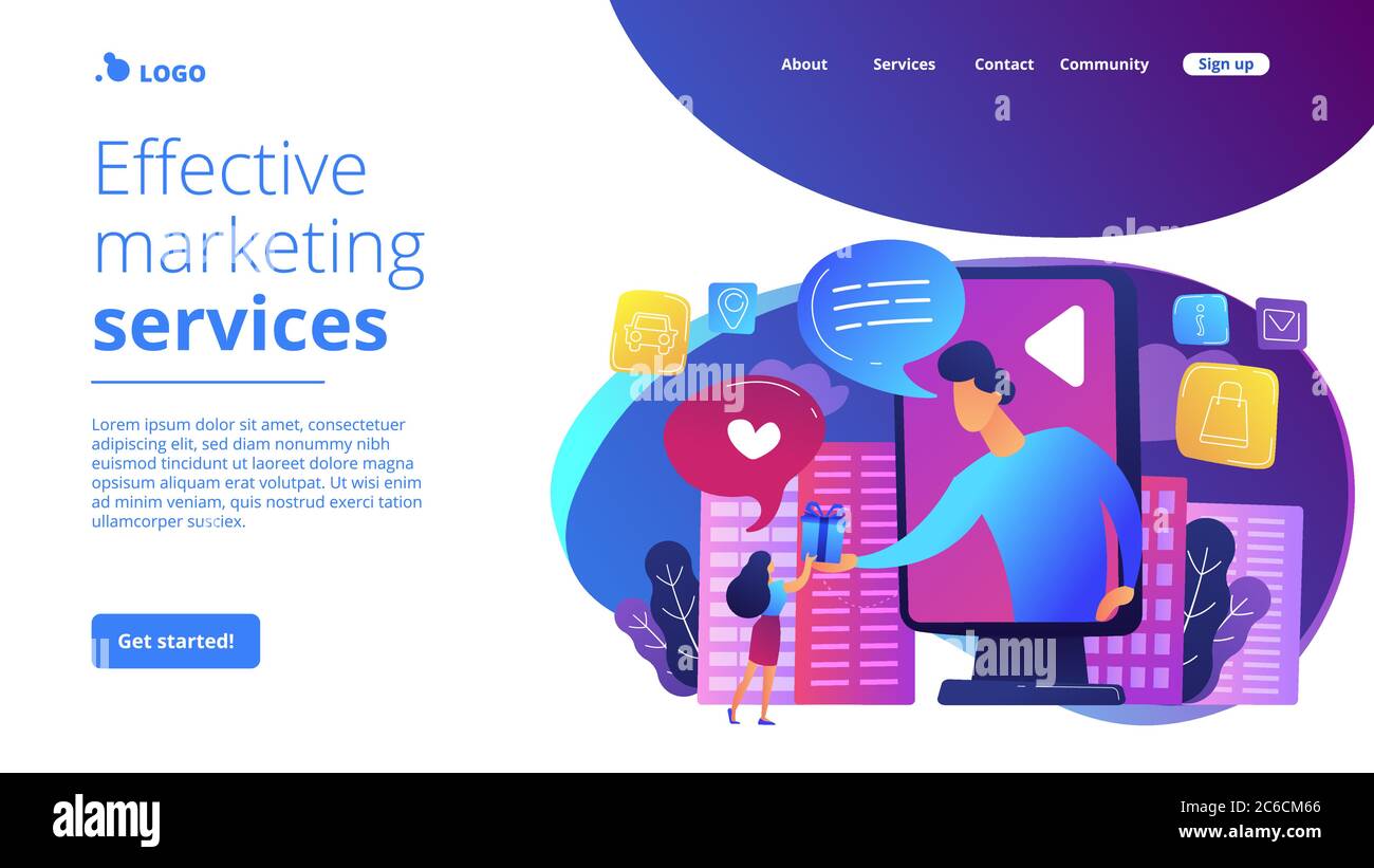 Interactive advertising concept landing page Stock Vector Image & Art ...