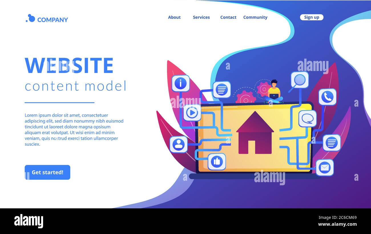 App developer homepage Stock Vector Images - Alamy