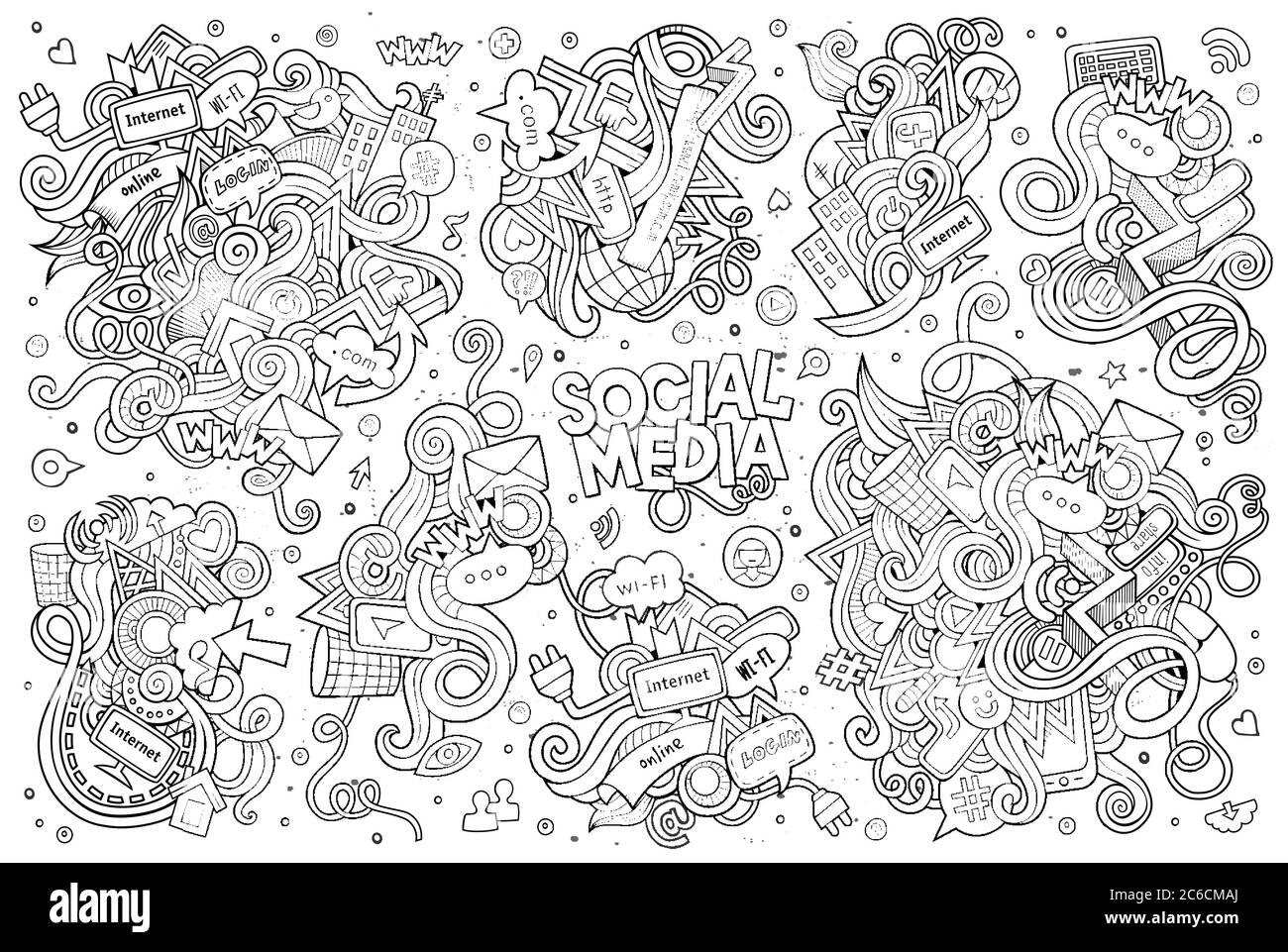 Sketchy vector hand drawn Doodle cartoon set of objects Stock Vector ...